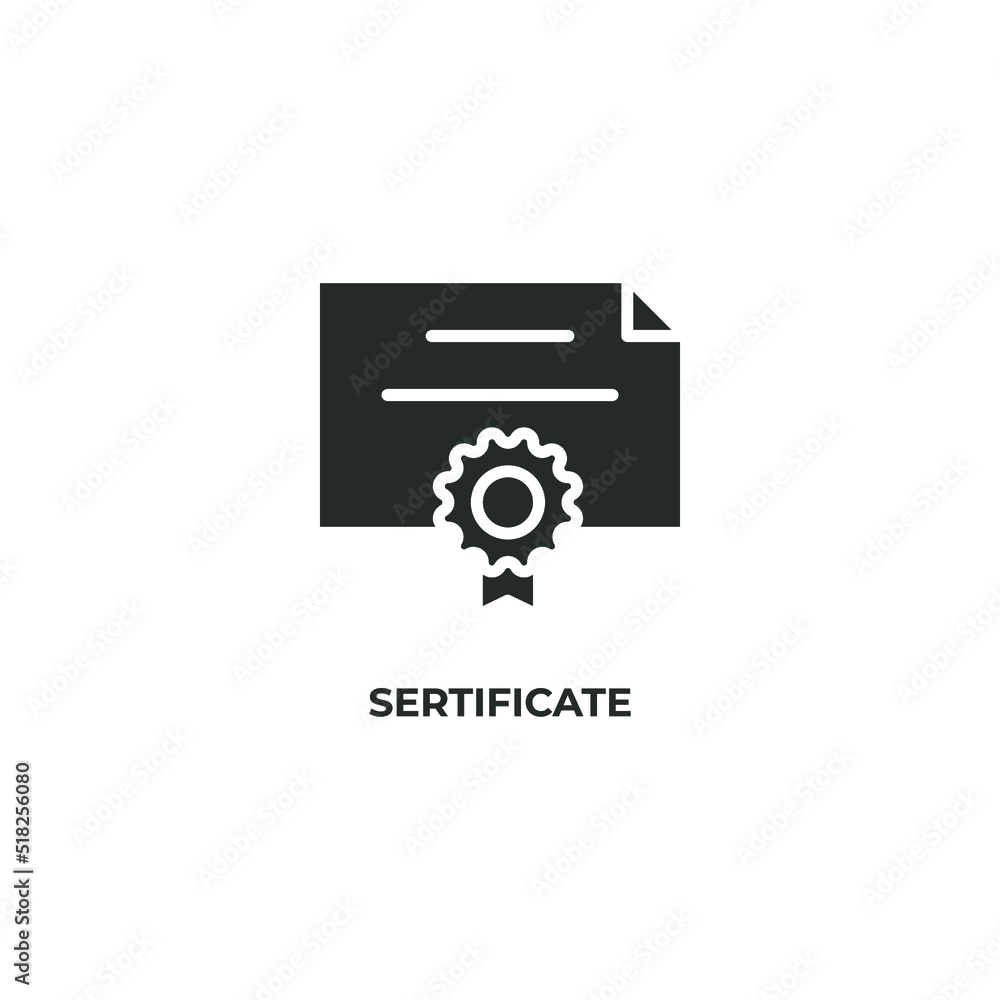 sertificate vector icon. filled flat sign for mobile concept and web ...