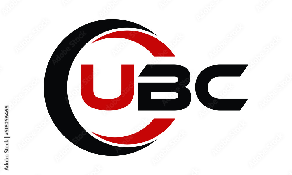 UBC swoosh three letter logo design vector template | monogram logo ...
