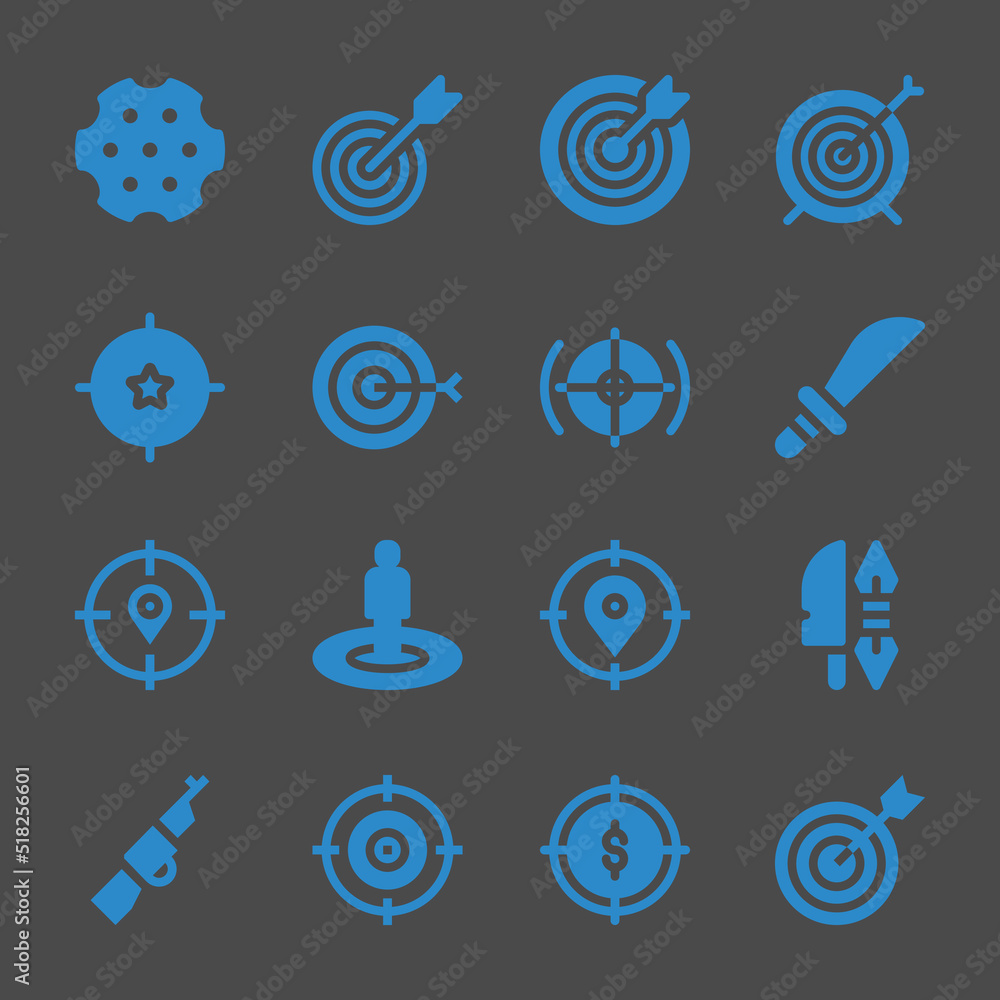 sniper web icons. Revolver and Target, Target and Weapons symbol ...