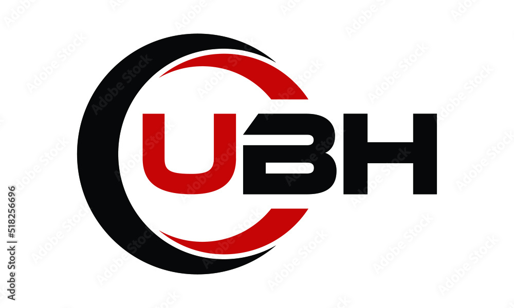UBH swoosh three letter logo design vector template | monogram logo ...