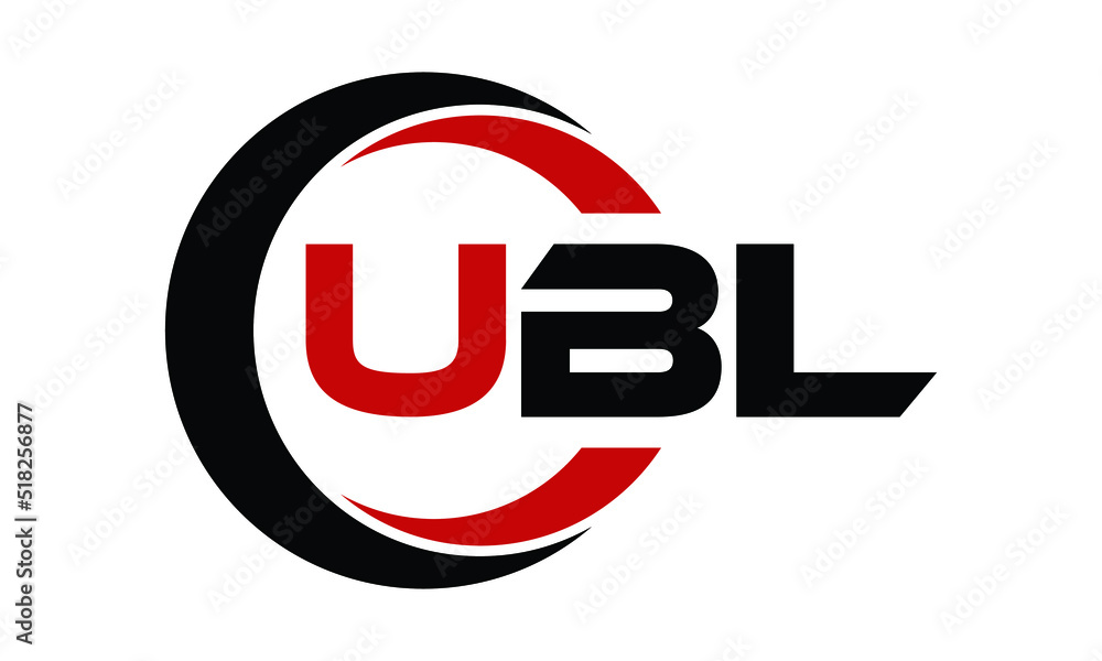 UBL swoosh three letter logo design vector template | monogram logo ...
