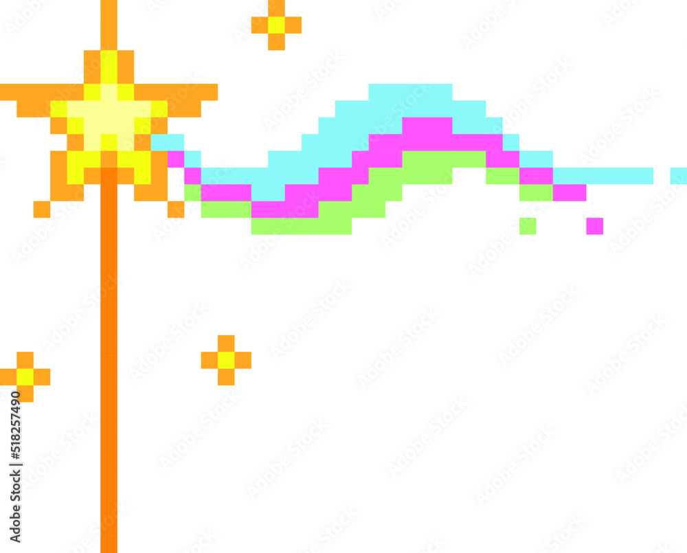 Magic wand pixel art vector illustration. wand image or clip art Stock ...