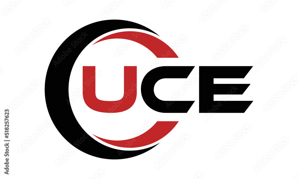UCE swoosh three letter logo design vector template | monogram logo ...