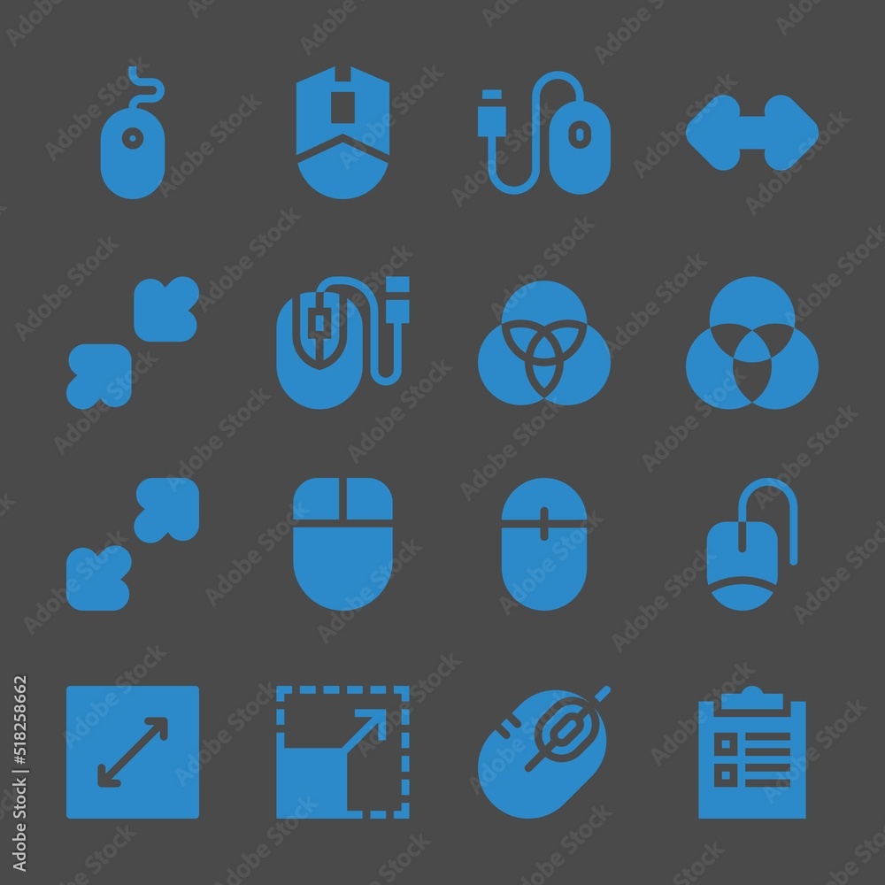 selection web icons. Mouse and Mouse, Resize and Rgb symbol, vector ...