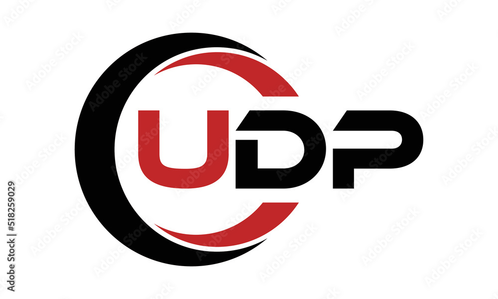 UDP swoosh three letter logo design vector template | monogram logo ...