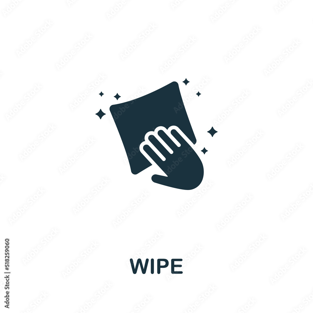 Wipe icon. Monochrome simple line Housekeeping icon for templates, web ...