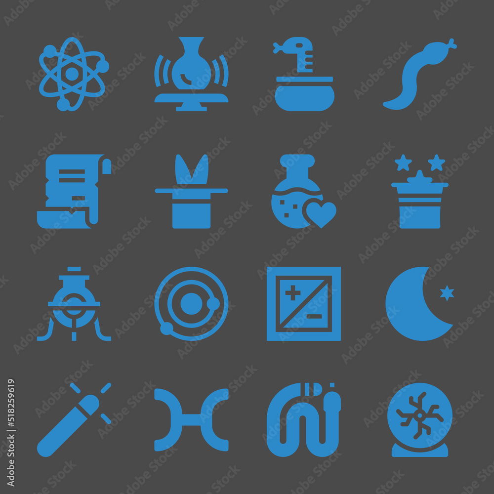 Vetor de alchemy web icons. Solar system and Potter, Snake and Magic ...