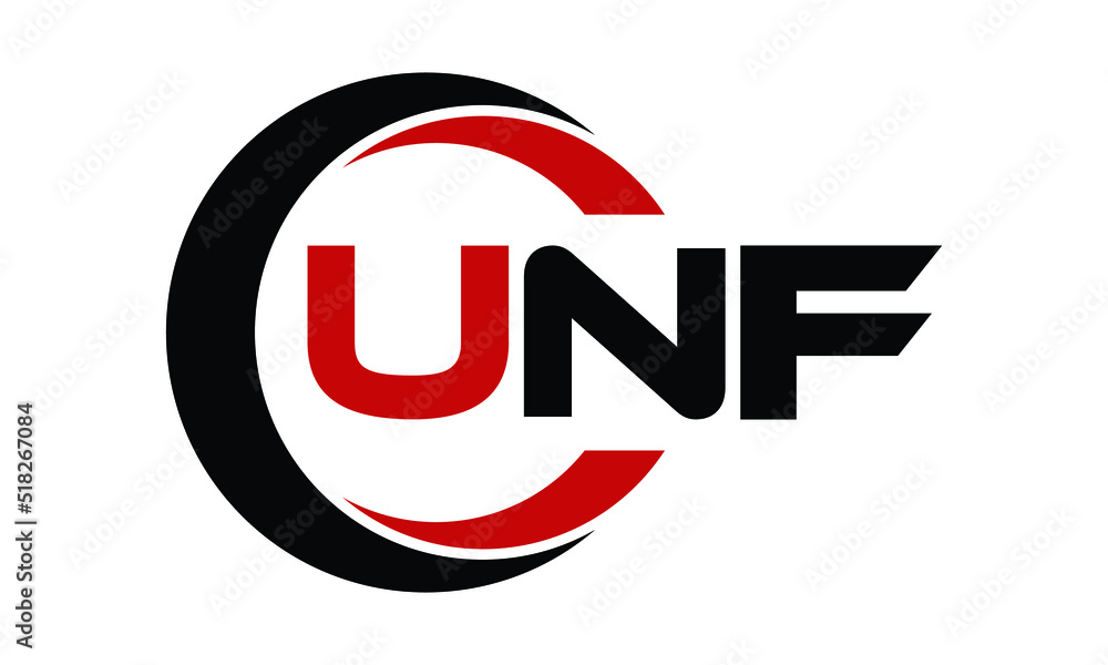 UNF swoosh three letter logo design vector template | monogram logo ...
