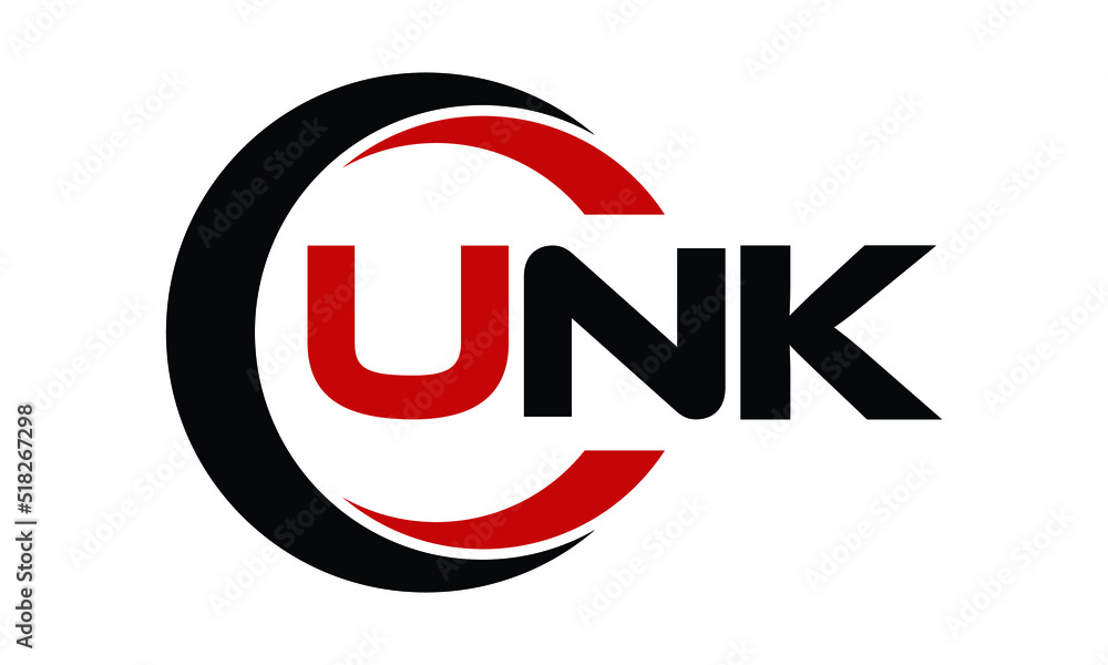 UNK swoosh three letter logo design vector template | monogram logo ...