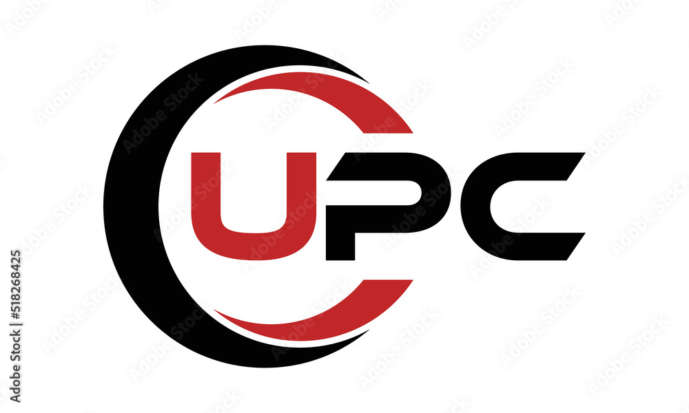 UPC swoosh three letter logo design vector template | monogram logo ...