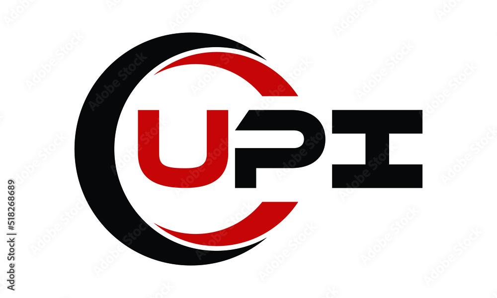UPI swoosh three letter logo design vector template | monogram logo ...