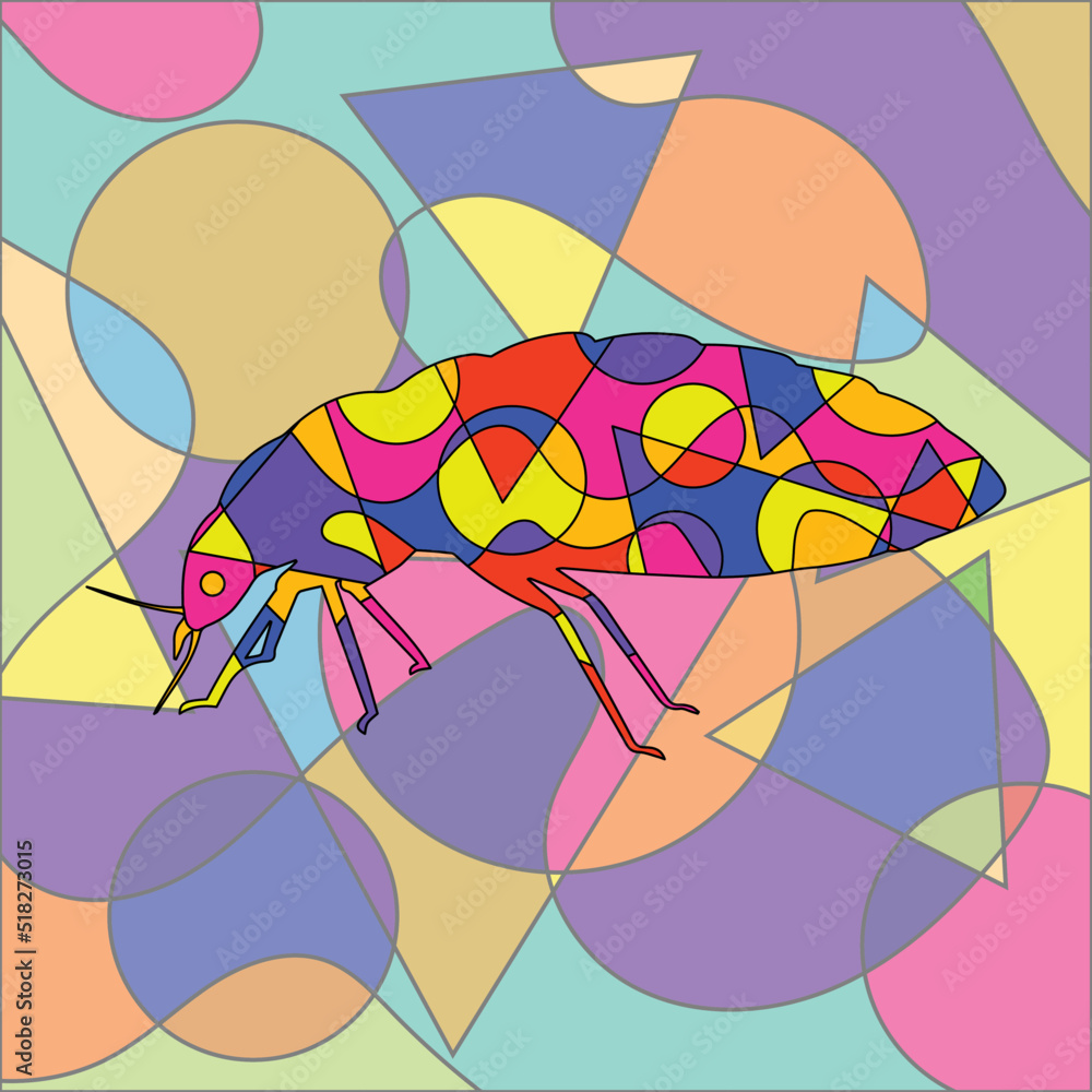 Bed Bugs abstract colorful insects design cubism surrealism style ...