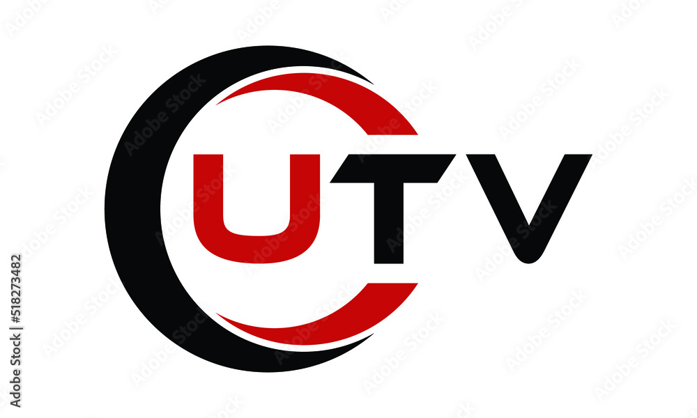 UTV swoosh three letter logo design vector template | monogram logo ...
