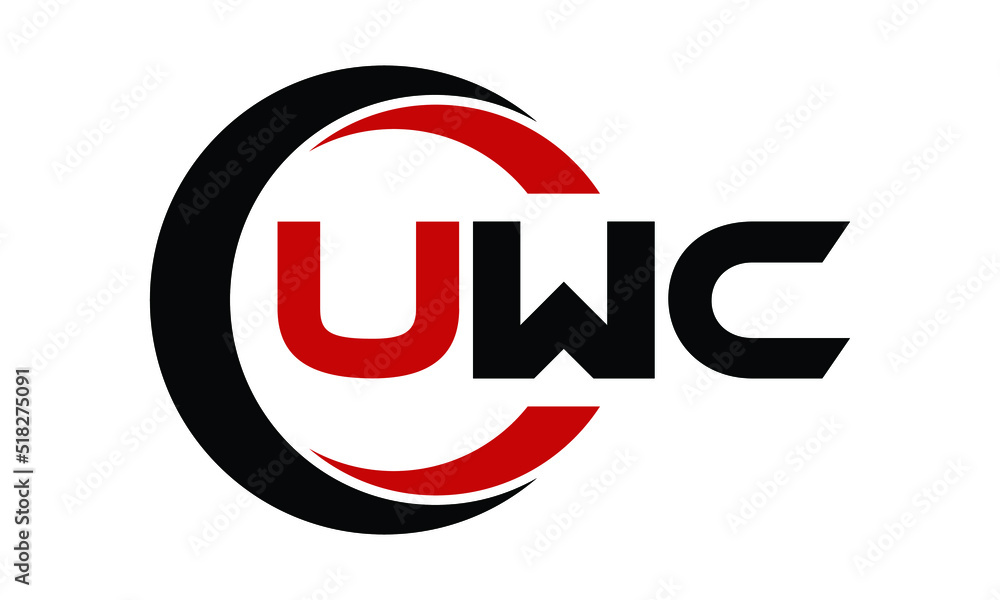 UWC swoosh three letter logo design vector template | monogram logo ...