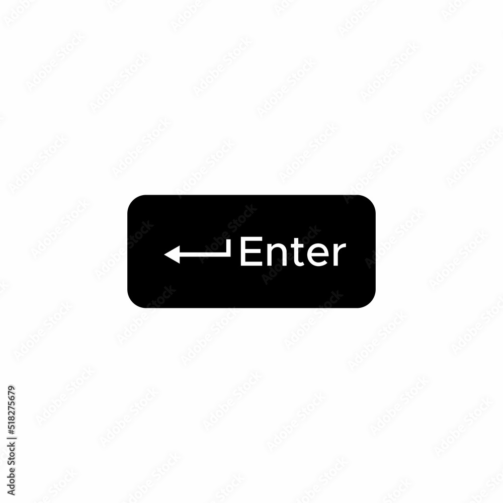 Enter button icon vector in clipart style Stock Vector | Adobe Stock