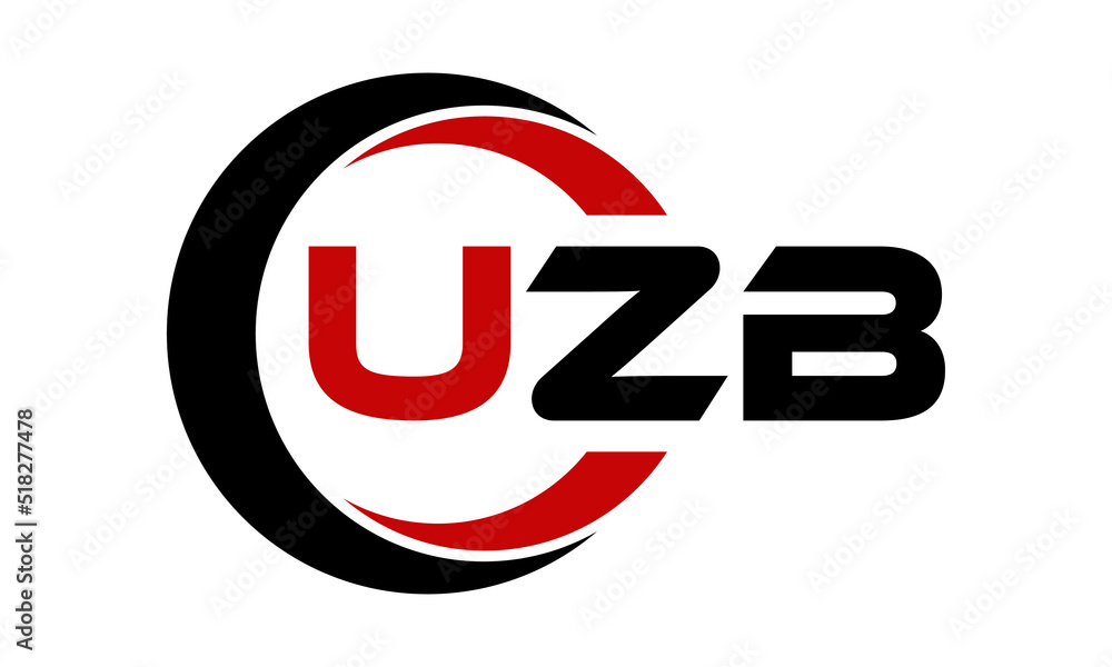 UZB swoosh three letter logo design vector template | monogram logo ...
