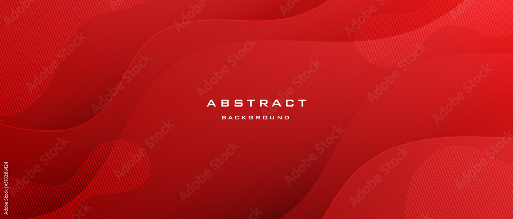 Modern red wave banner background. Vector long banner for social media ...