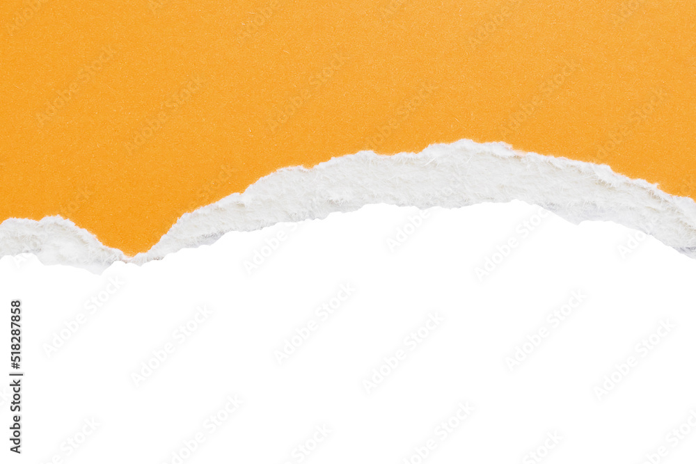 Yellow ripped paper torn edges strips isolated on white background ...