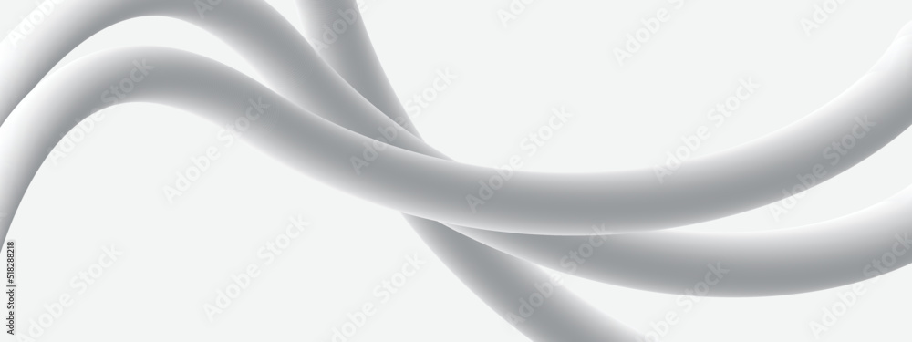 White 3D rounded object on the light background, clean and abstract ...