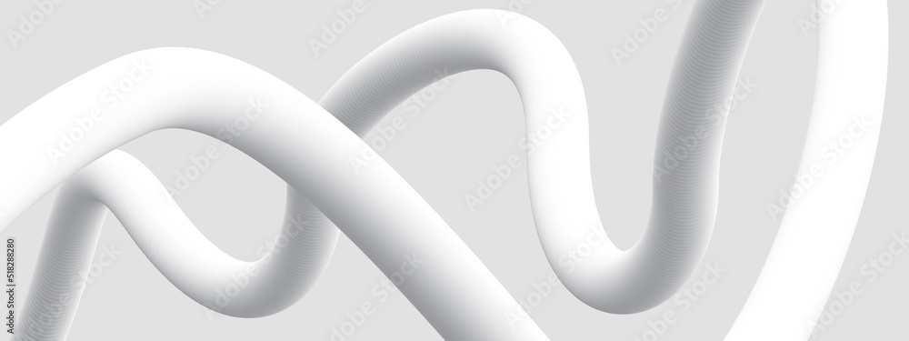 White 3D rounded object on the light background, clean and abstract ...