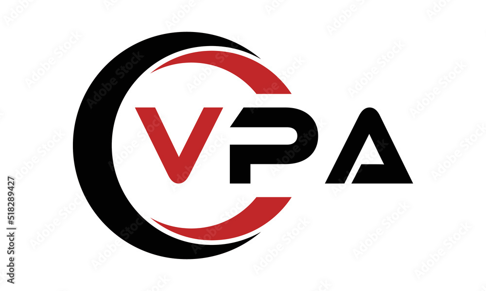 VPA swoosh three letter logo design vector template | monogram logo ...