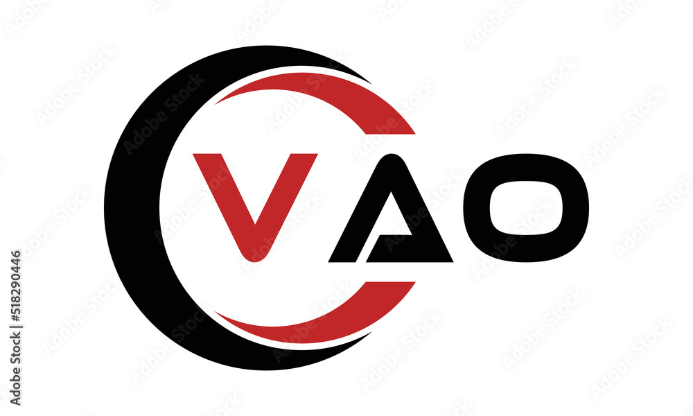 VAO swoosh three letter logo design vector template | monogram logo ...