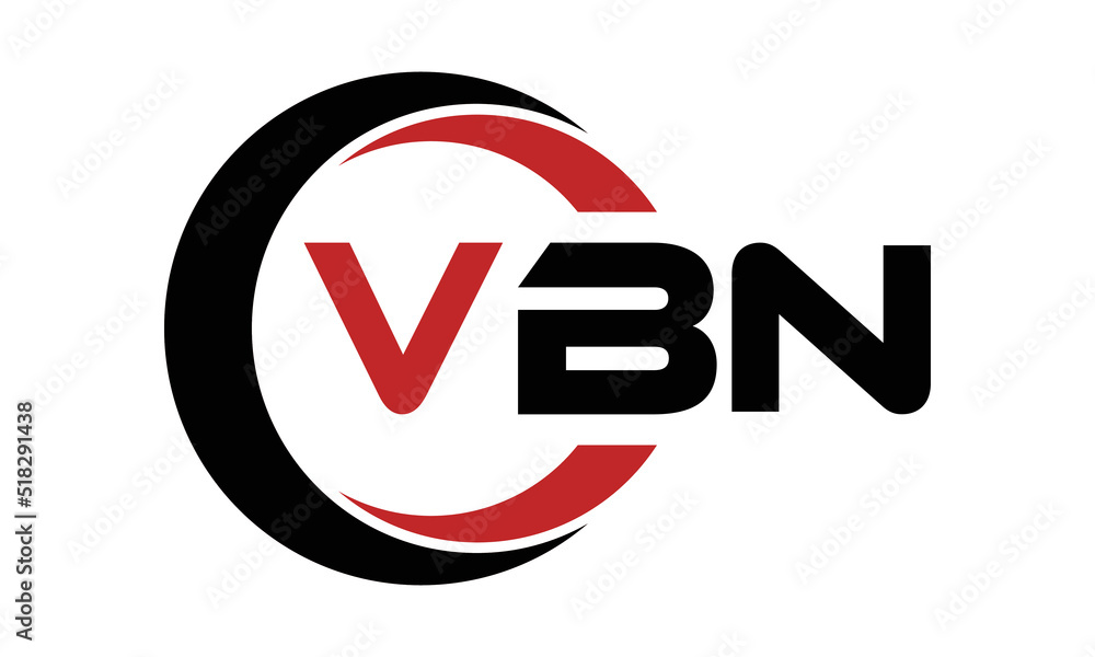 VBN swoosh three letter logo design vector template | monogram logo | abstract logo | wordmark ...