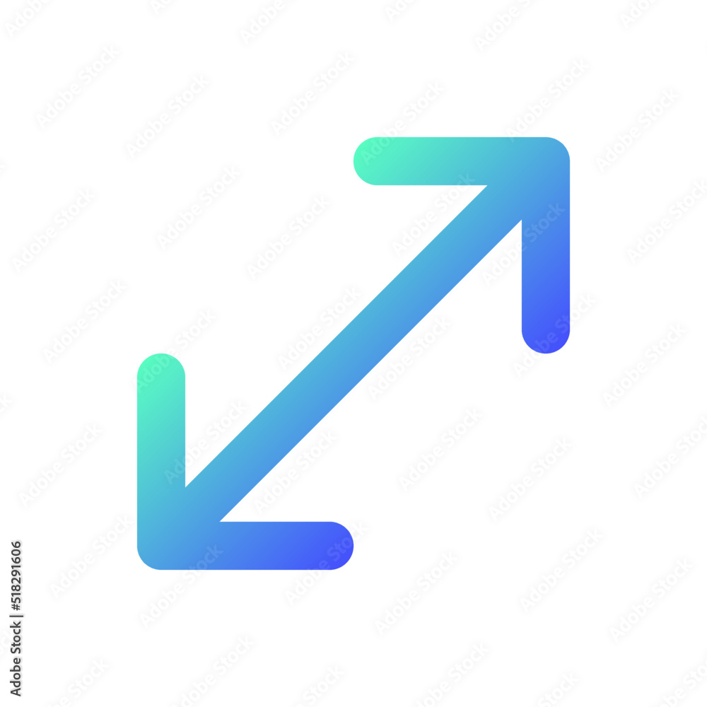 Vetor de Enlarge pixel perfect gradient linear ui icon. Scaling player window. Gesture on touch ...