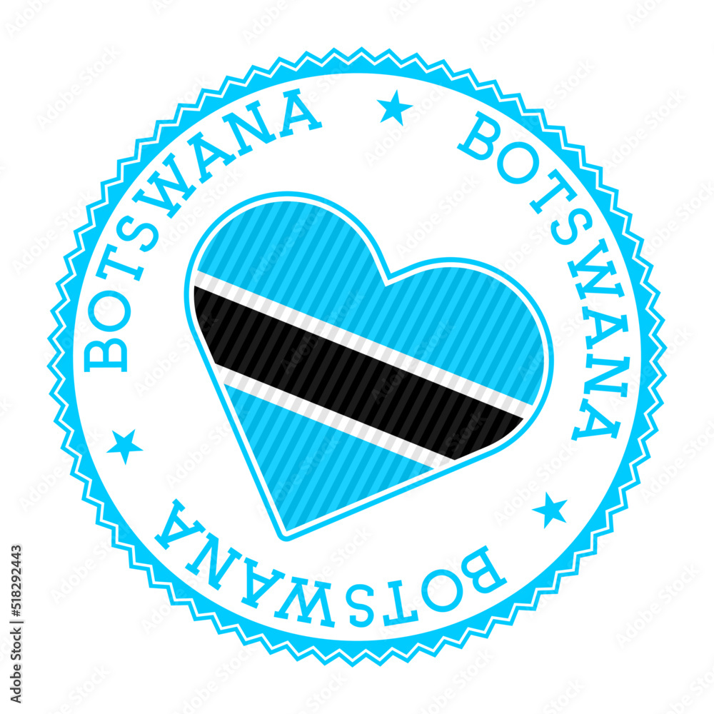 Botswana heart badge. Vector logo of Botswana amazing Vector ...