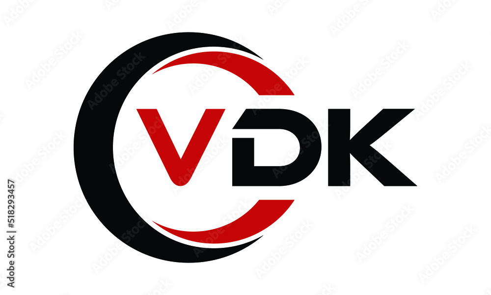 VDK swoosh three letter logo design vector template | monogram logo ...