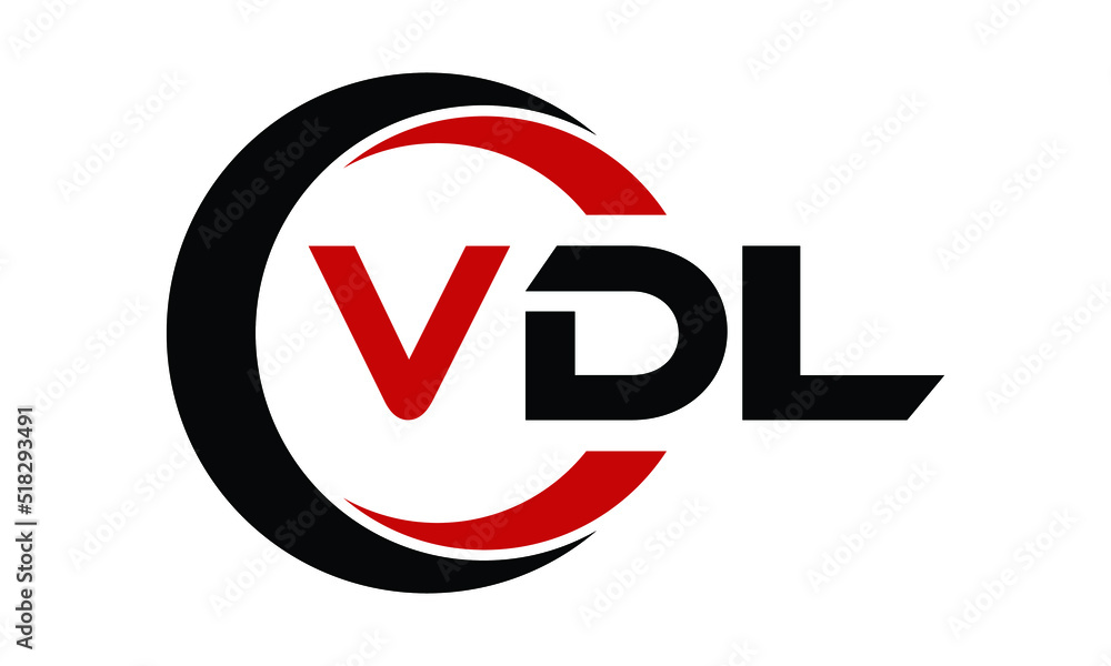 VDL swoosh three letter logo design vector template | monogram logo ...