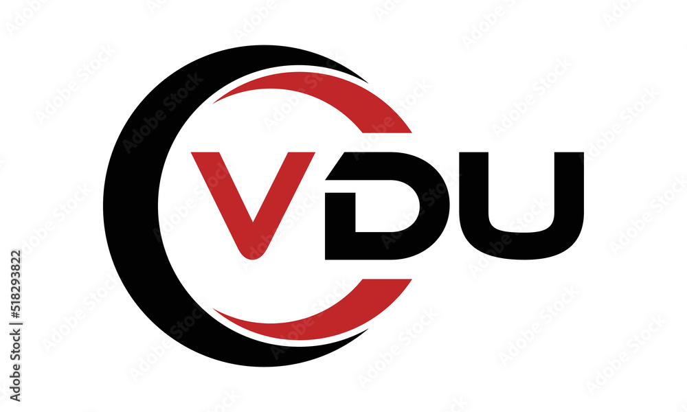 VDU swoosh three letter logo design vector template | monogram logo ...