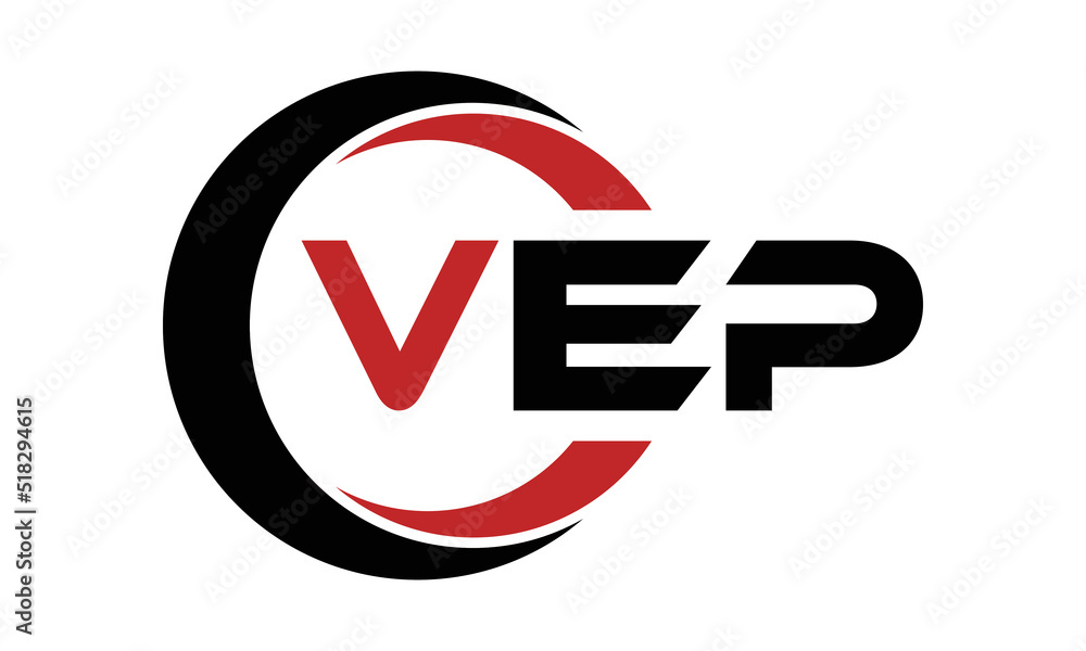 VEP swoosh three letter logo design vector template | monogram logo ...
