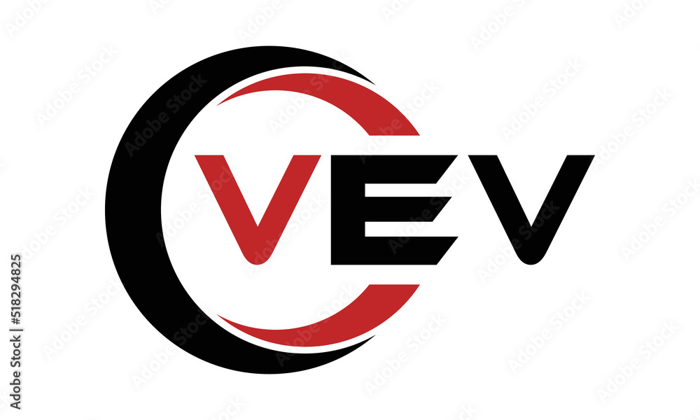 VEV swoosh three letter logo design vector template | monogram logo ...