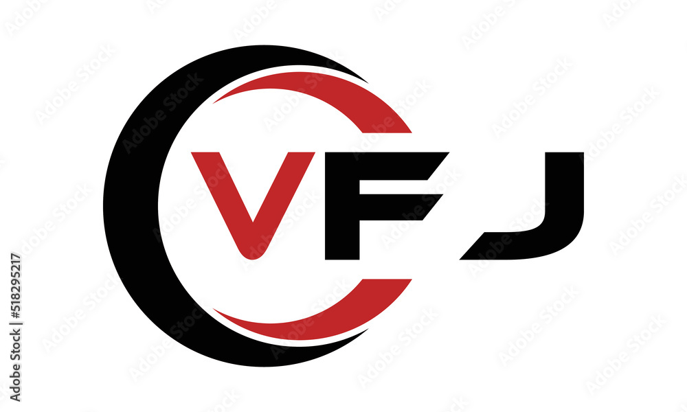 VFJ swoosh three letter logo design vector template | monogram logo ...