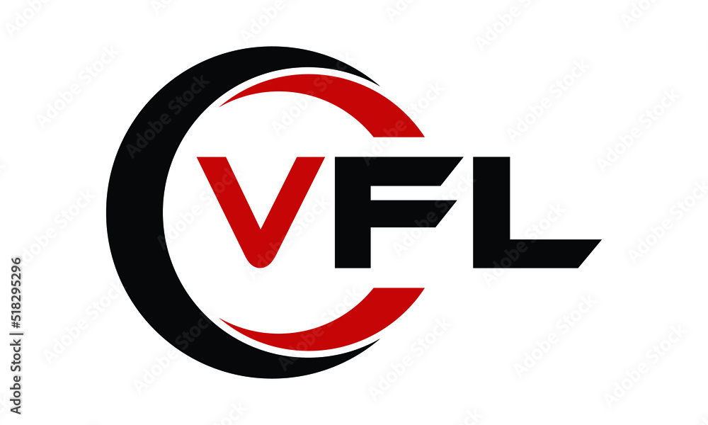 VFL swoosh three letter logo design vector template | monogram logo ...