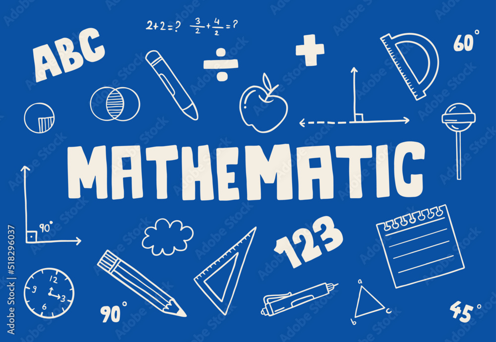 Math Background and Doodle Design Set Stock Vector | Adobe Stock