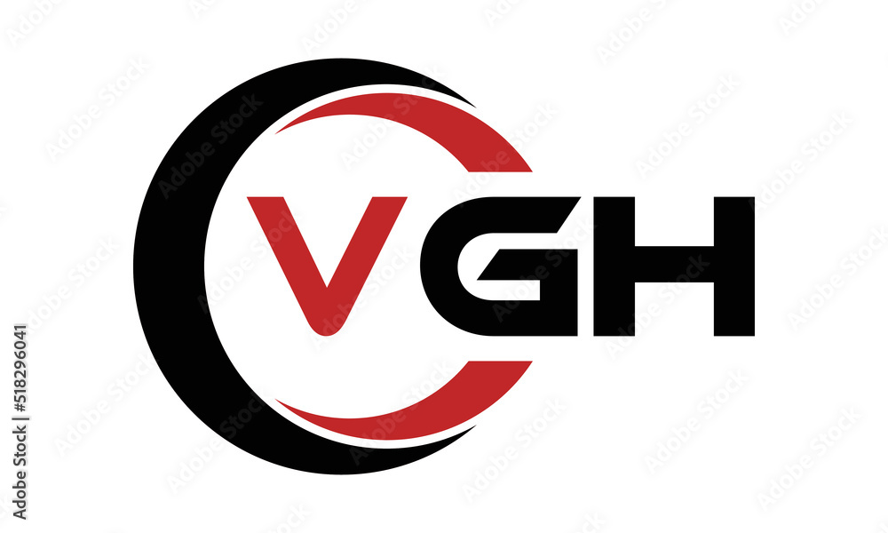 VGH swoosh three letter logo design vector template | monogram logo ...