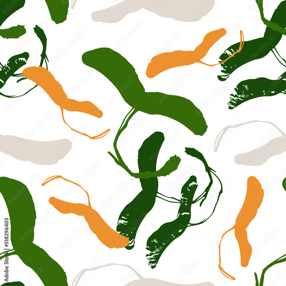 Seamless pattern with maple seeds. Endless background design with seeds ...