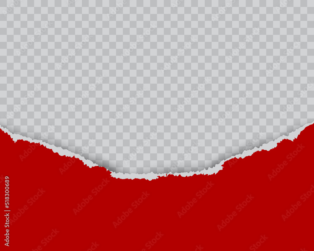 Red Ripped Paper On Transparent Background. Frame. Vector Illustration ...
