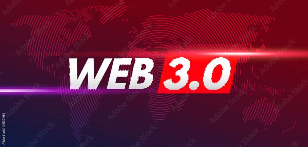 Web 3 world technology digital background. Web3 planet future internet ...