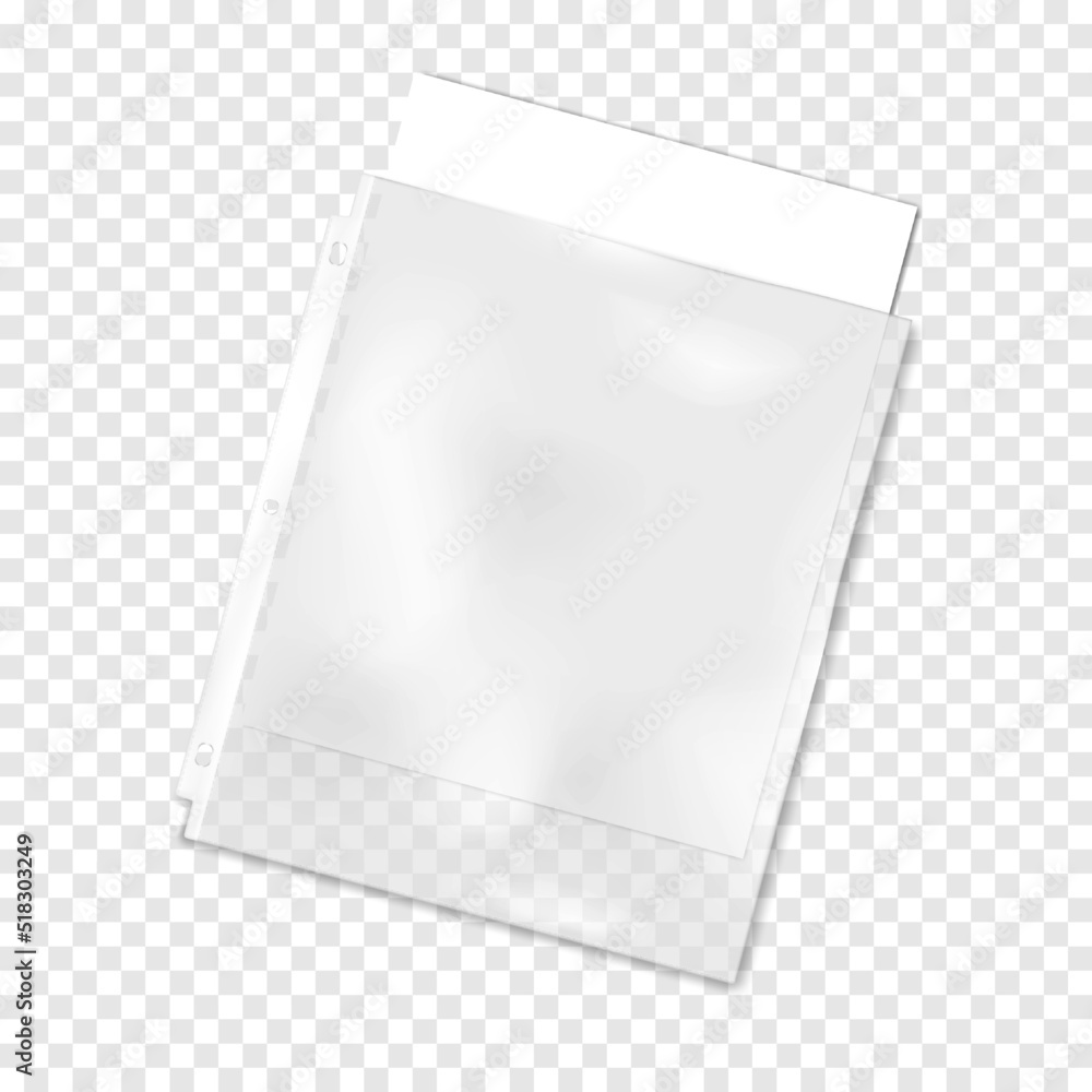 Clear plastic three hole punched sheet protector for 3 ring binder on ...