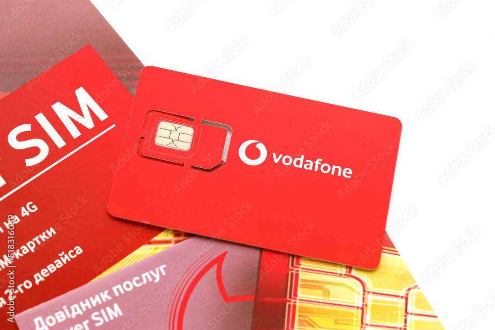 TERNOPIL, UKRAINE - JULY 5, 2022: Vodafone Power SIM mobile card by ...
