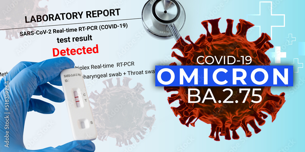 Covid-19 positive test result with SARS CoV-2 Rapid antigen test kit ...