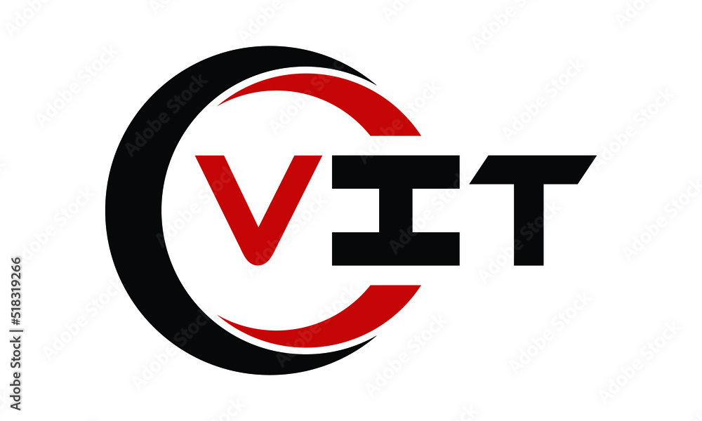 VIT swoosh three letter logo design vector template | monogram logo ...