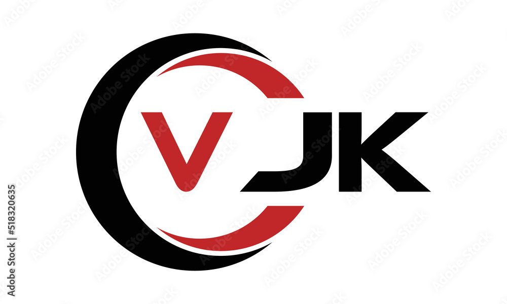 VJK swoosh three letter logo design vector template | monogram logo ...
