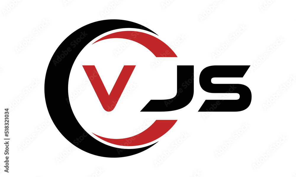VJS swoosh three letter logo design vector template | monogram logo ...