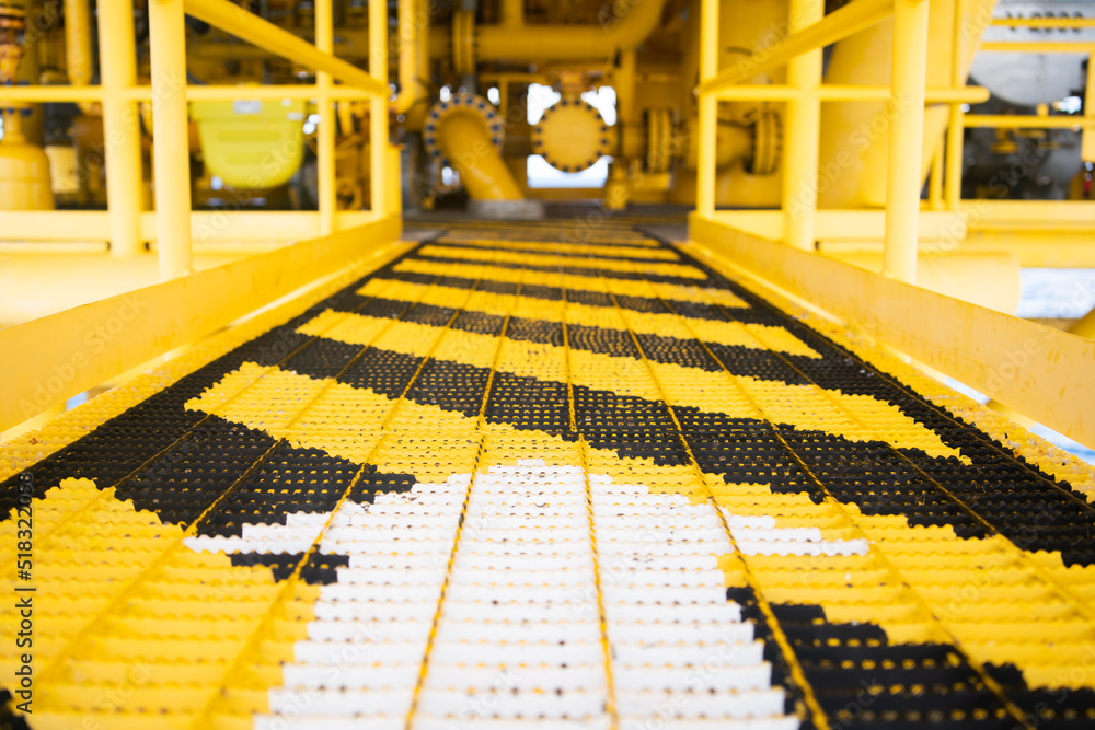 The corridor has arrowheads for production in offshore oil and gas rig ...