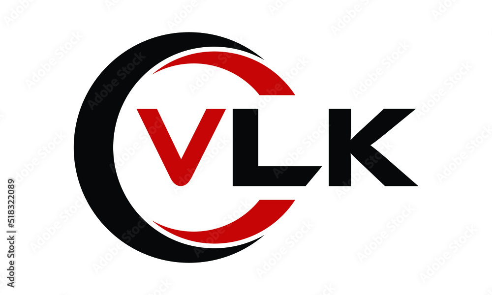 VLK swoosh three letter logo design vector template | monogram logo ...