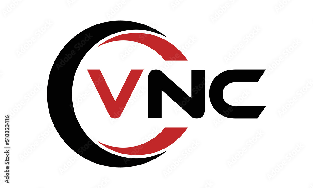 VNC swoosh three letter logo design vector template | monogram logo ...